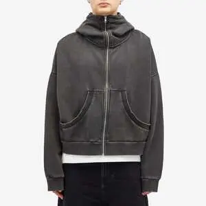 Entire Studios Full Zip Hoodie - Washed Black | Editorialist